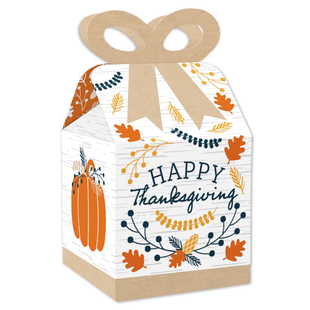 Big Dot of Happiness Happy Thanksgiving - Square Favor Gift Boxes ...