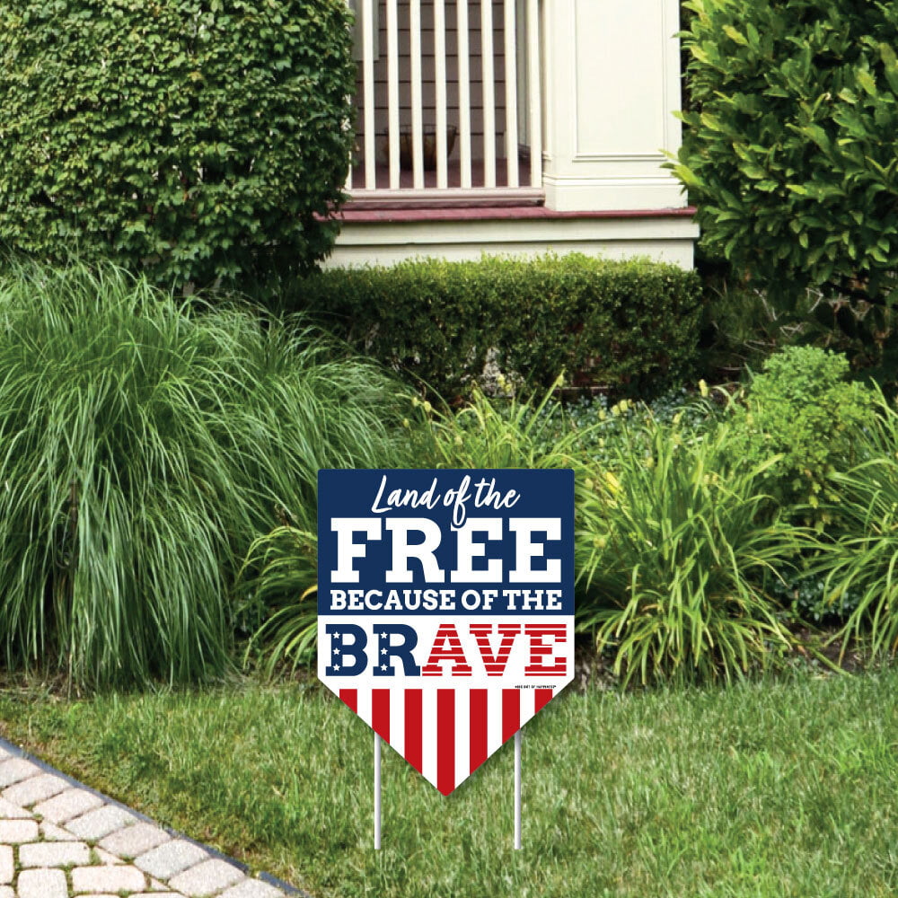 Big Dot of Happiness Happy Veterans Day - Outdoor Lawn Sign - Patriotic ...