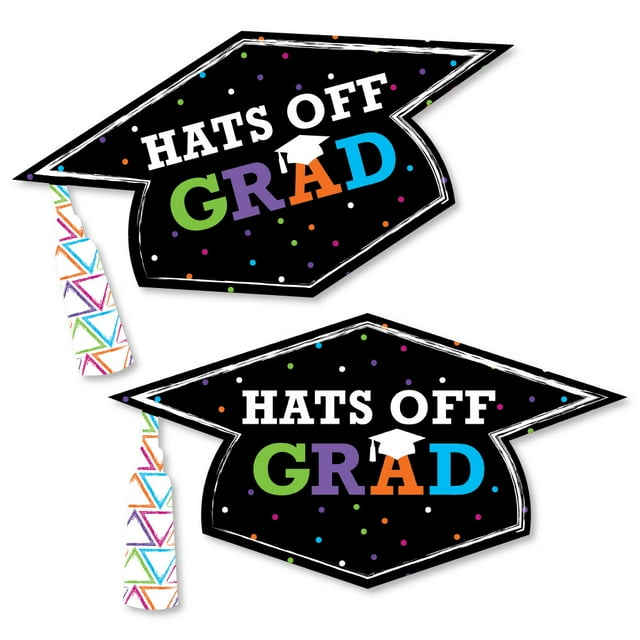 Big Dot of Happiness Hats Off Grad - Graduation Hat Decorations DIY ...