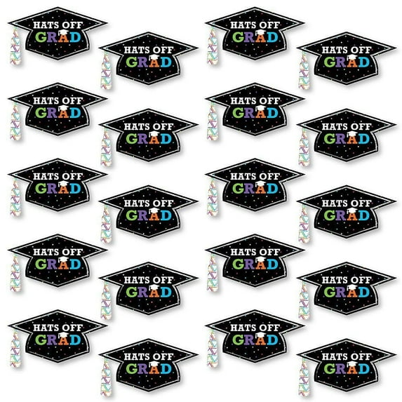 Big Dot of Happiness Hats Off Grad - Graduation Hat Decorations DIY ...