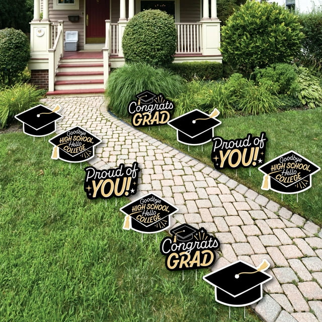 Big Dot of Happiness Hello College Graduation Lawn Decorations - 10 ...
