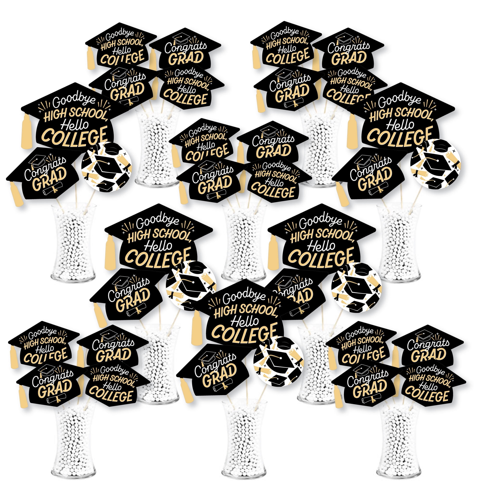 Big Dot of Happiness Hello College Graduation Party Centerpiece Sticks ...