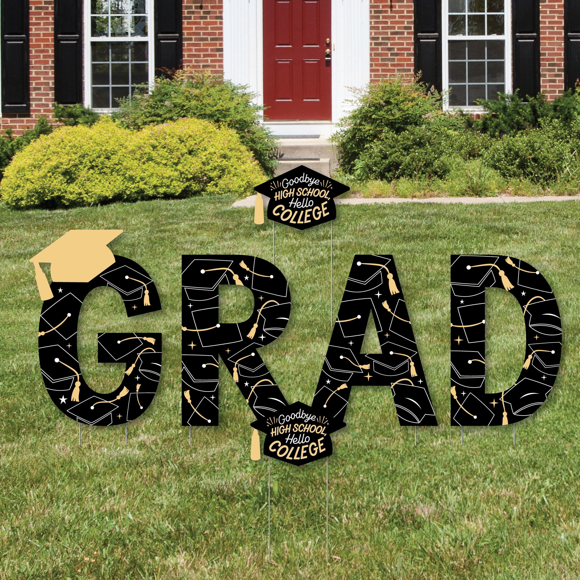 Big Dot of Happiness Hello College Graduation Party Yard Signs ...