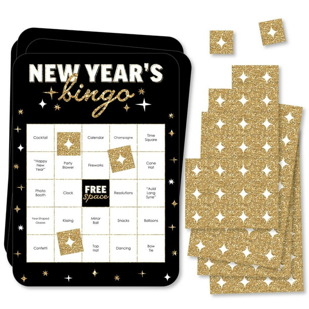 Big Dot of Happiness Hello New Year - Bar Bingo Cards and Markers - NYE ...