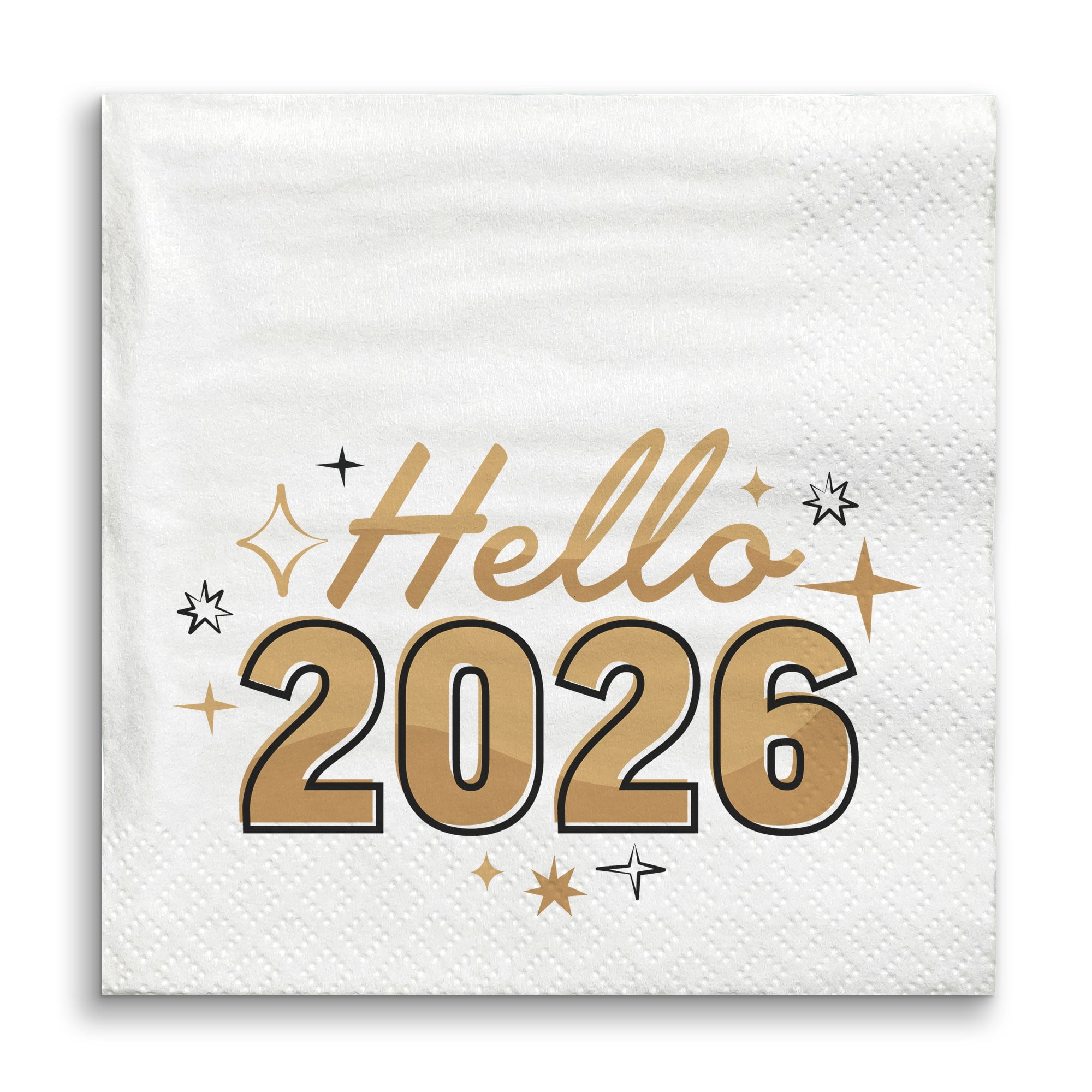 Big Dot of Happiness Hello New Year Napkins, 2026 NYE Party Decor Black ...
