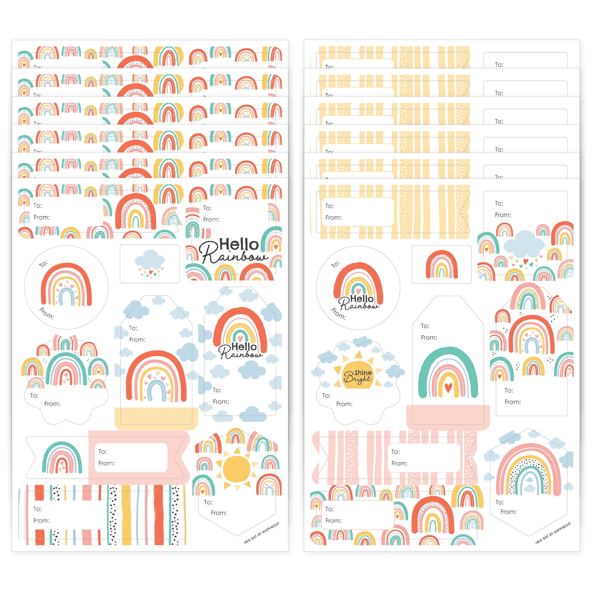 Big Dot of Happiness Hello Rainbow - Assorted Boho Baby Shower and ...