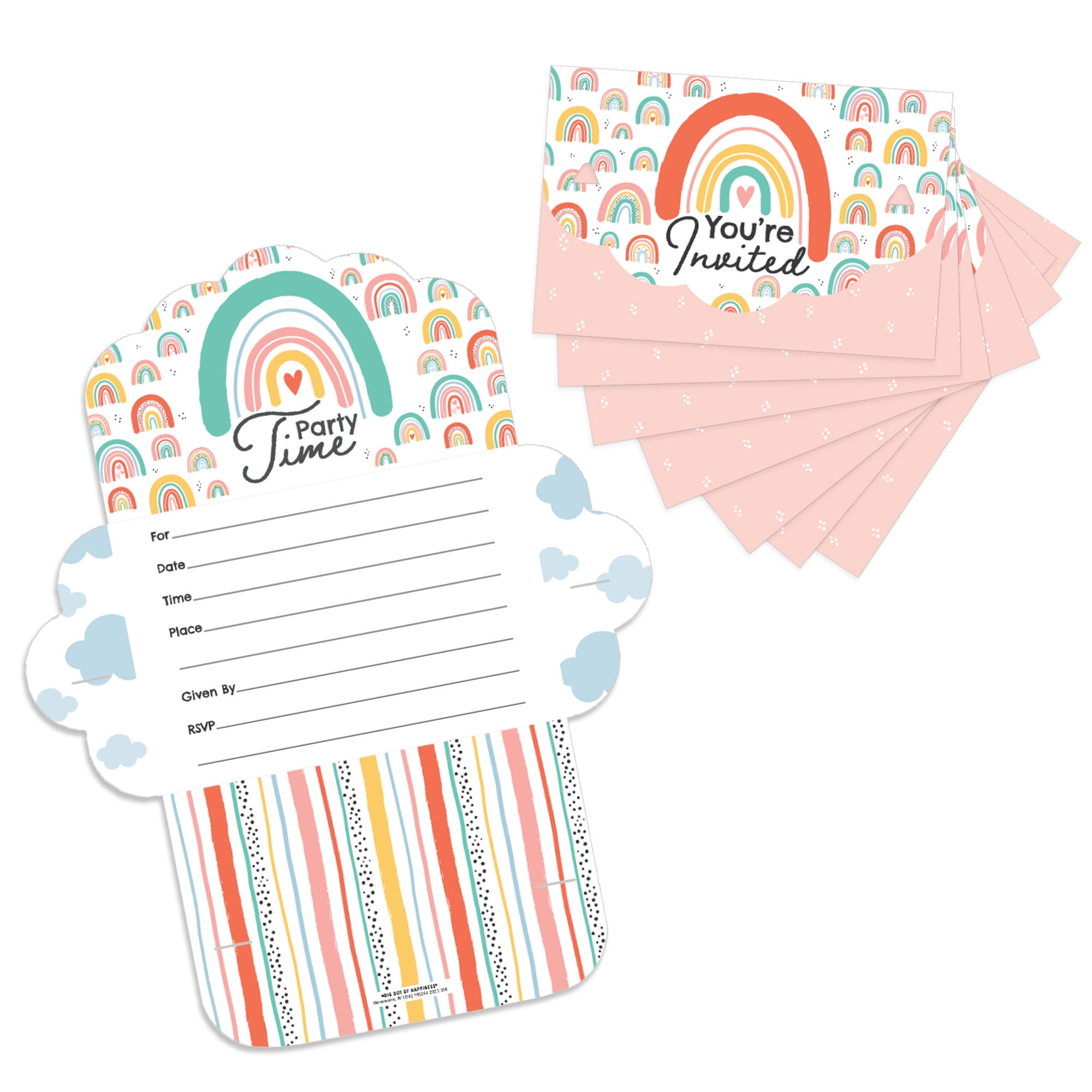 Big Dot of Happiness Hello Rainbow - Fill-In Cards - Boho Baby Shower ...