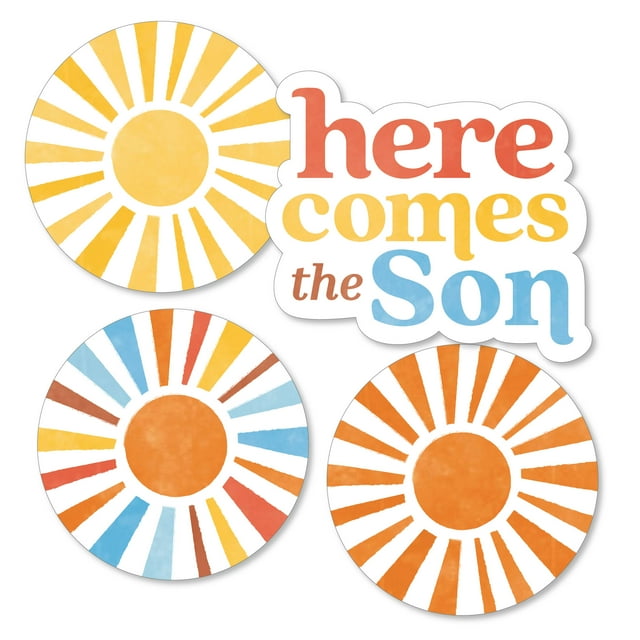 Big Dot of Happiness Here Comes The Son DIY Paper Small Sun-Shaped Cut ...