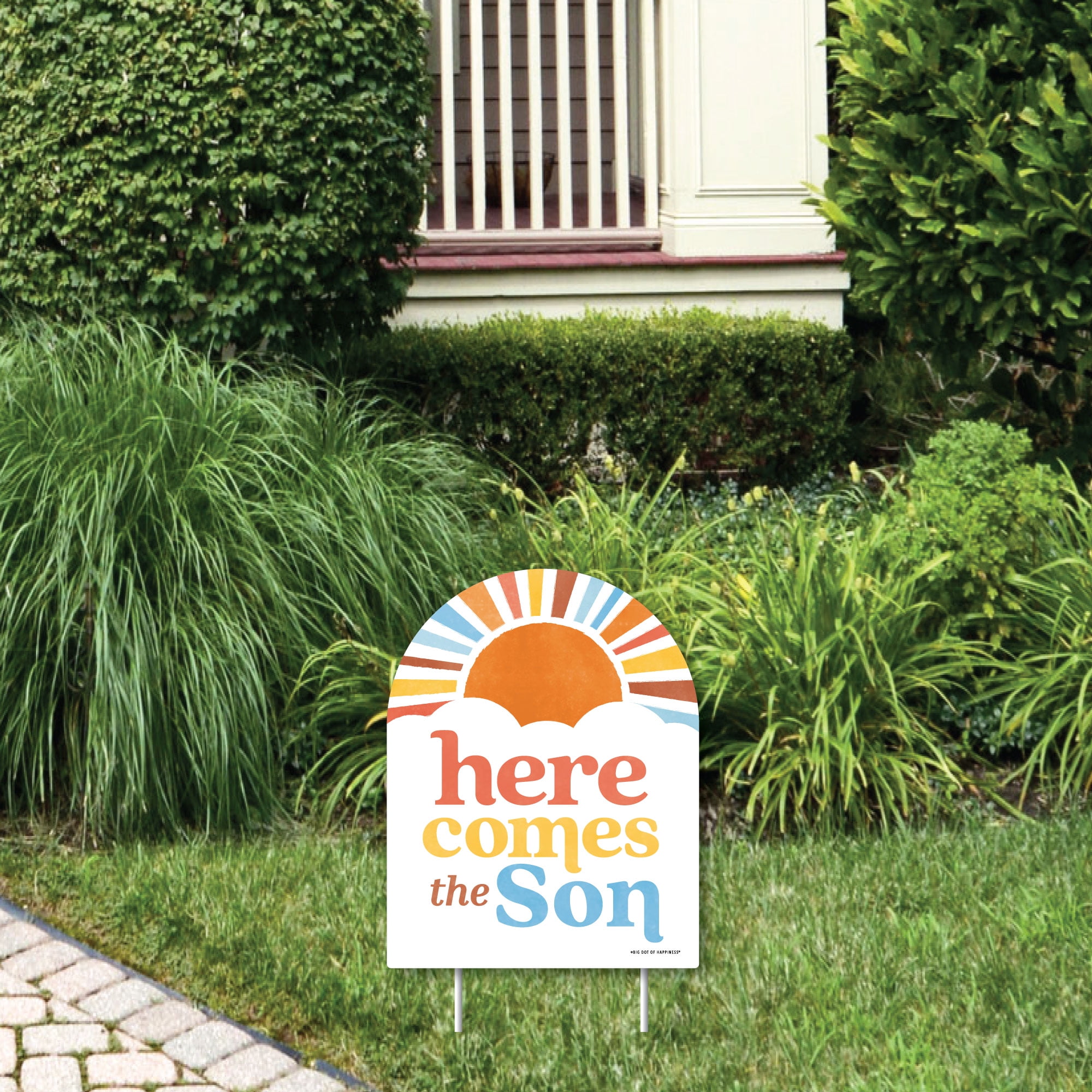 Big Dot of Happiness Here Comes The Son Small Outdoor Lawn Decoration ...