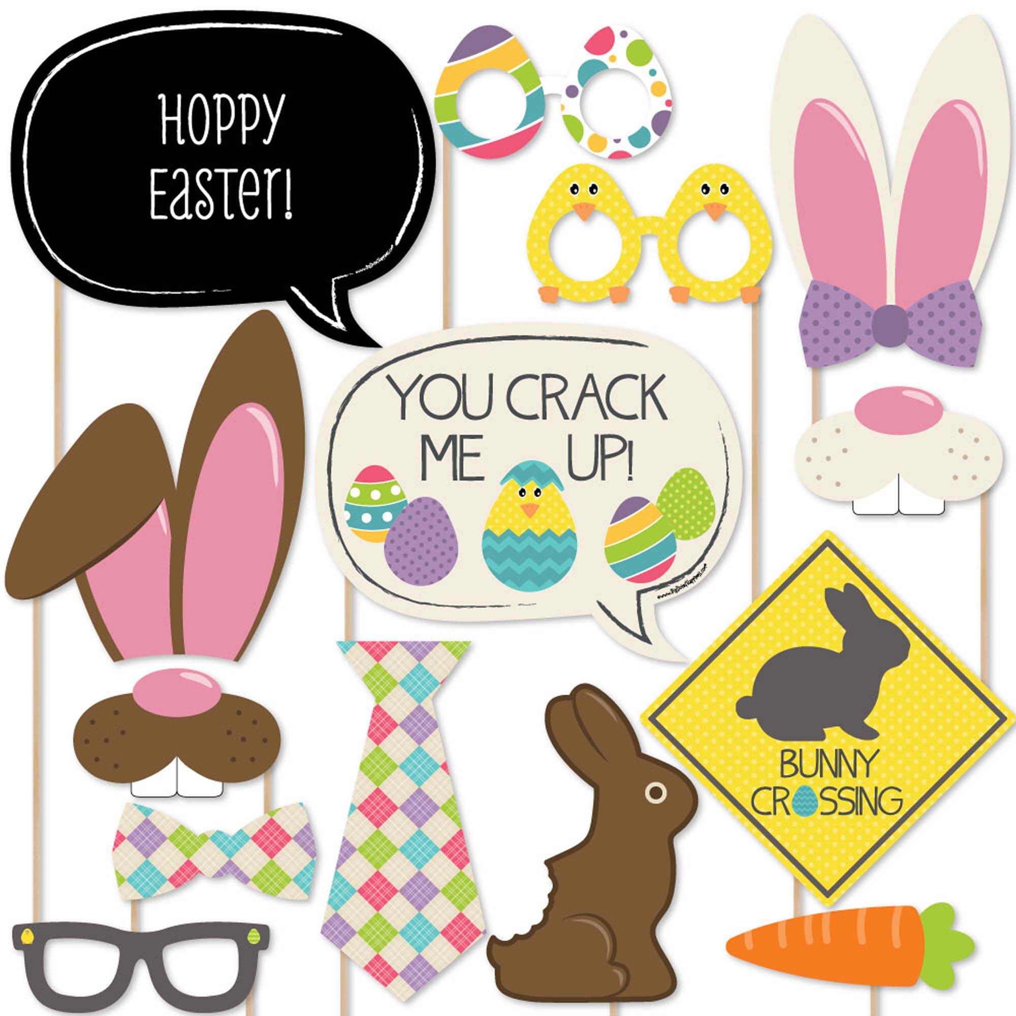 Big Dot of Happiness Hippity Hoppity - Easter Party Photo Booth Props ...