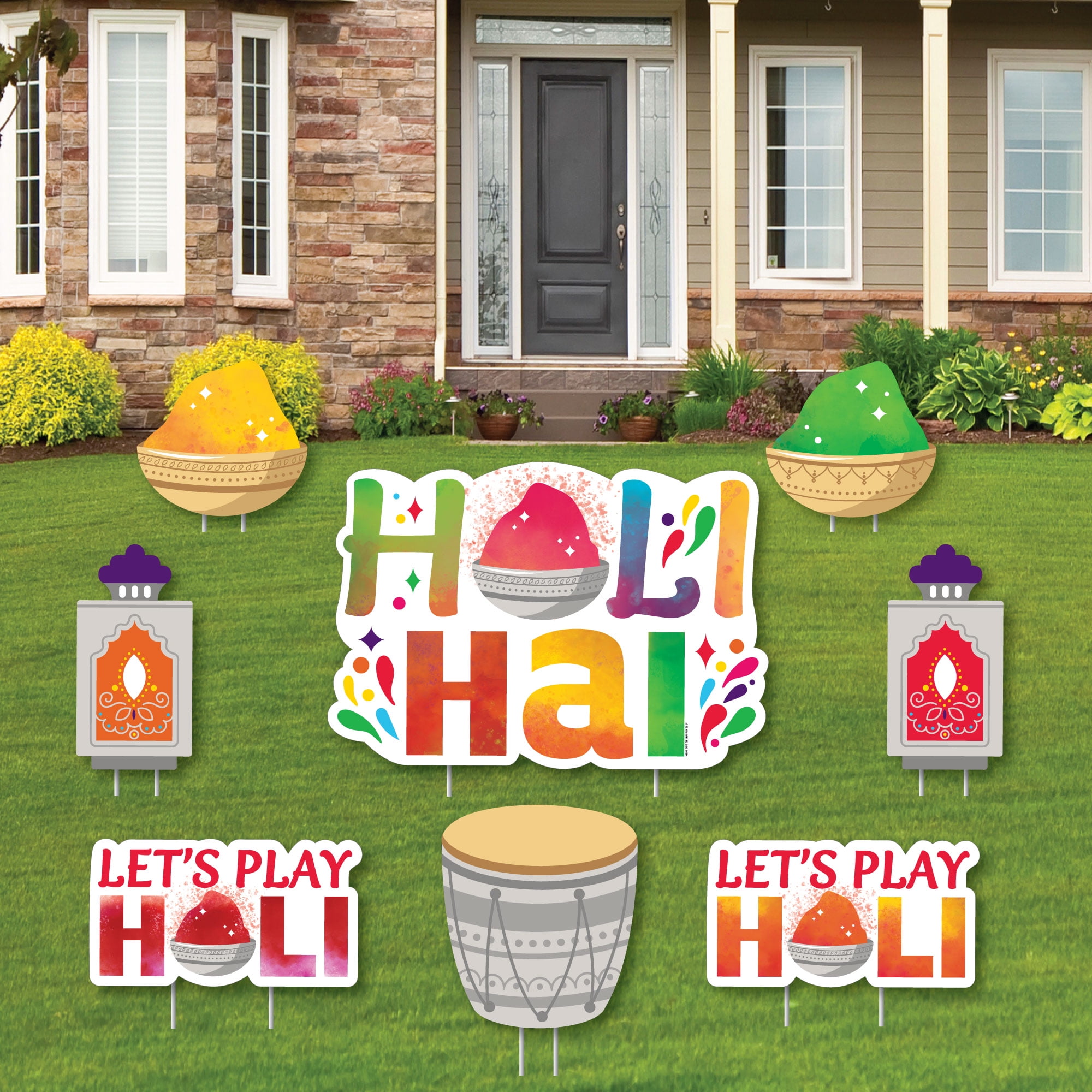 Big Dot of Happiness Holi Hai - Yard Sign and Outdoor Lawn Decorations ...