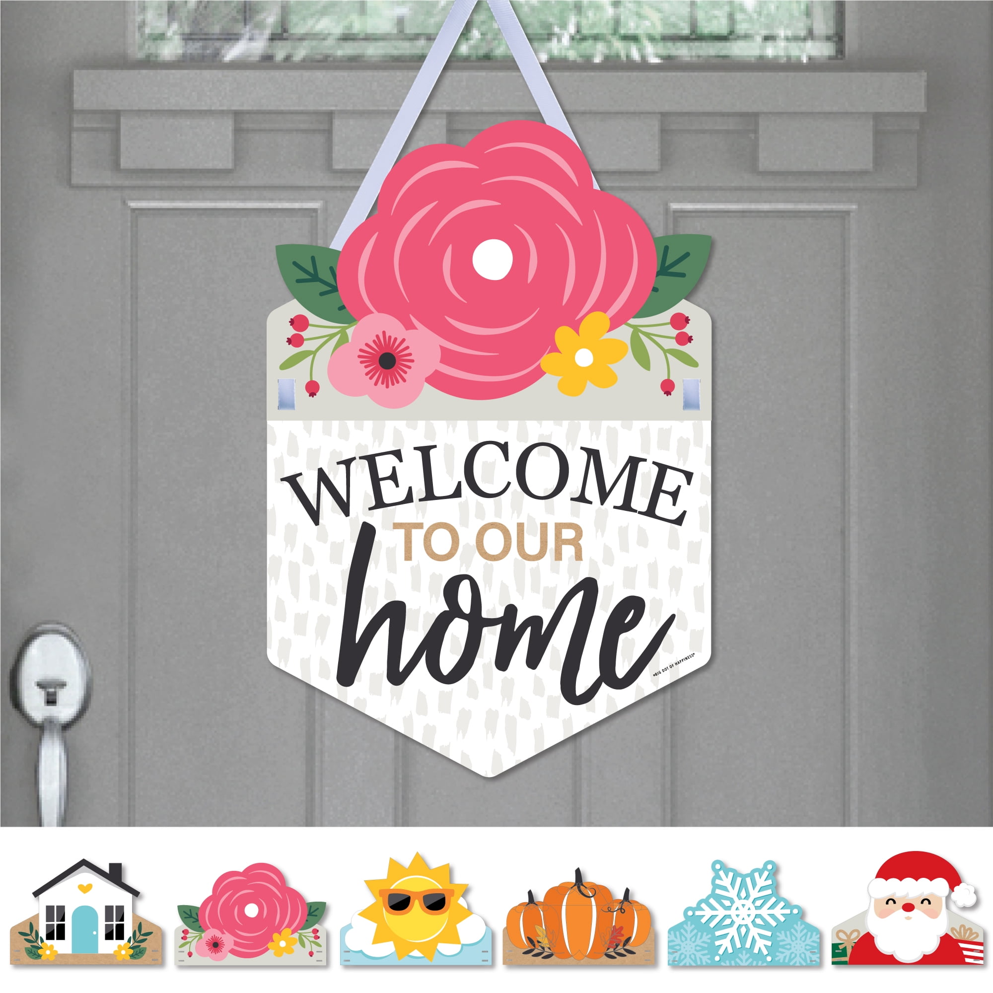 Big Dot of Happiness Holiday Welcome to Our Home - Hanging Seasonal ...
