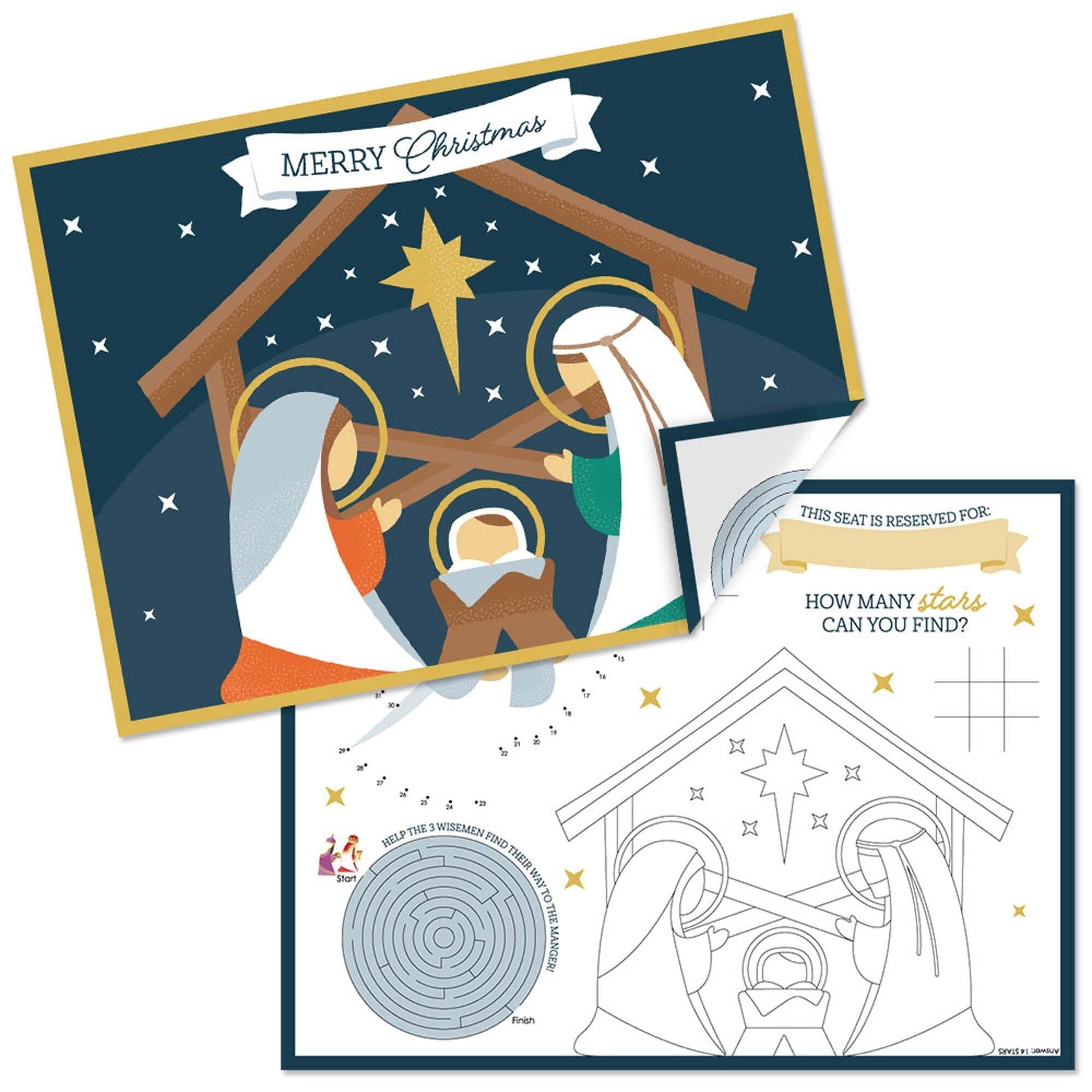 Big Dot of Happiness Holy Nativity - Paper Manger Scene Religious ...