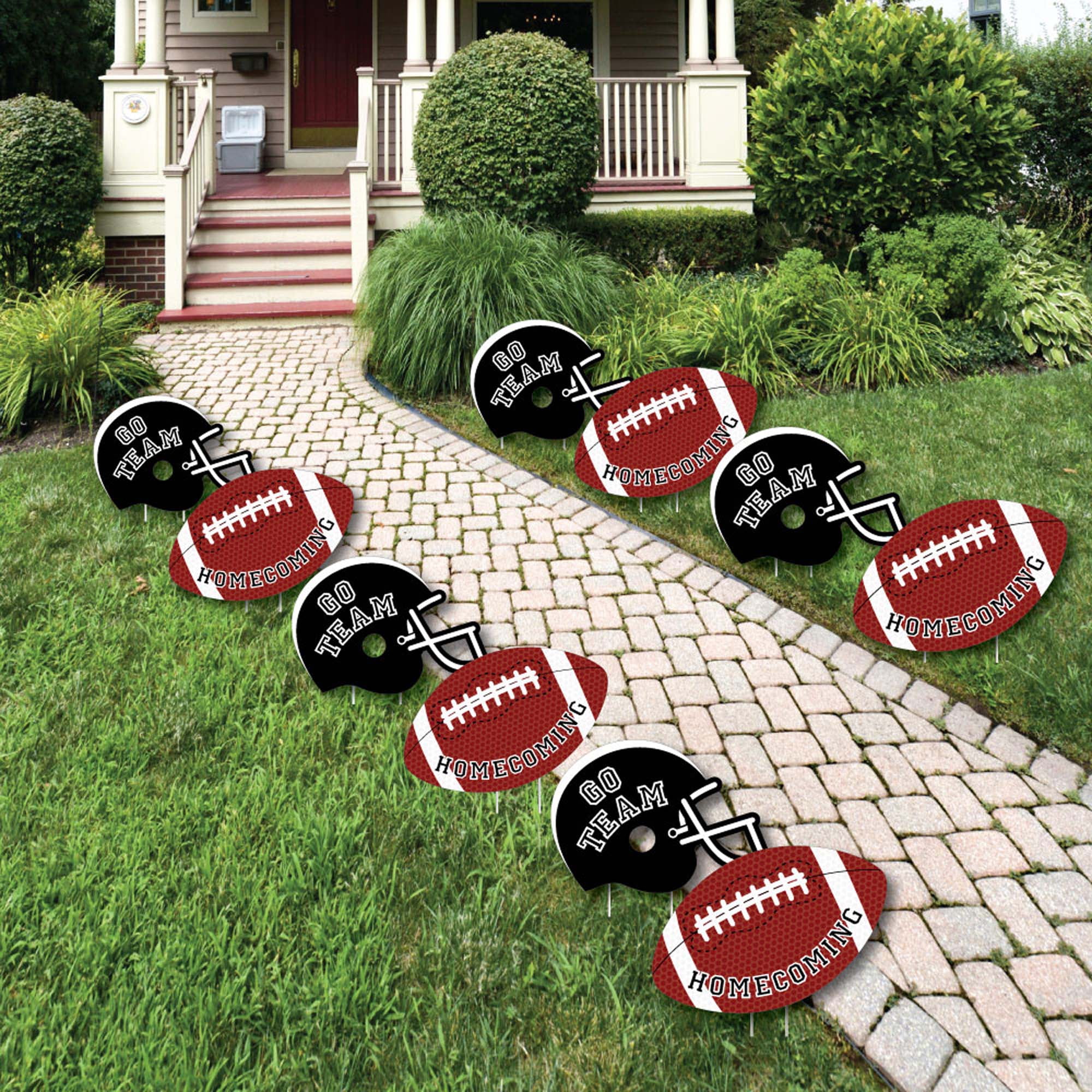 Big Dot of Happiness Homecoming - Helmet and Football Lawn Decorations ...