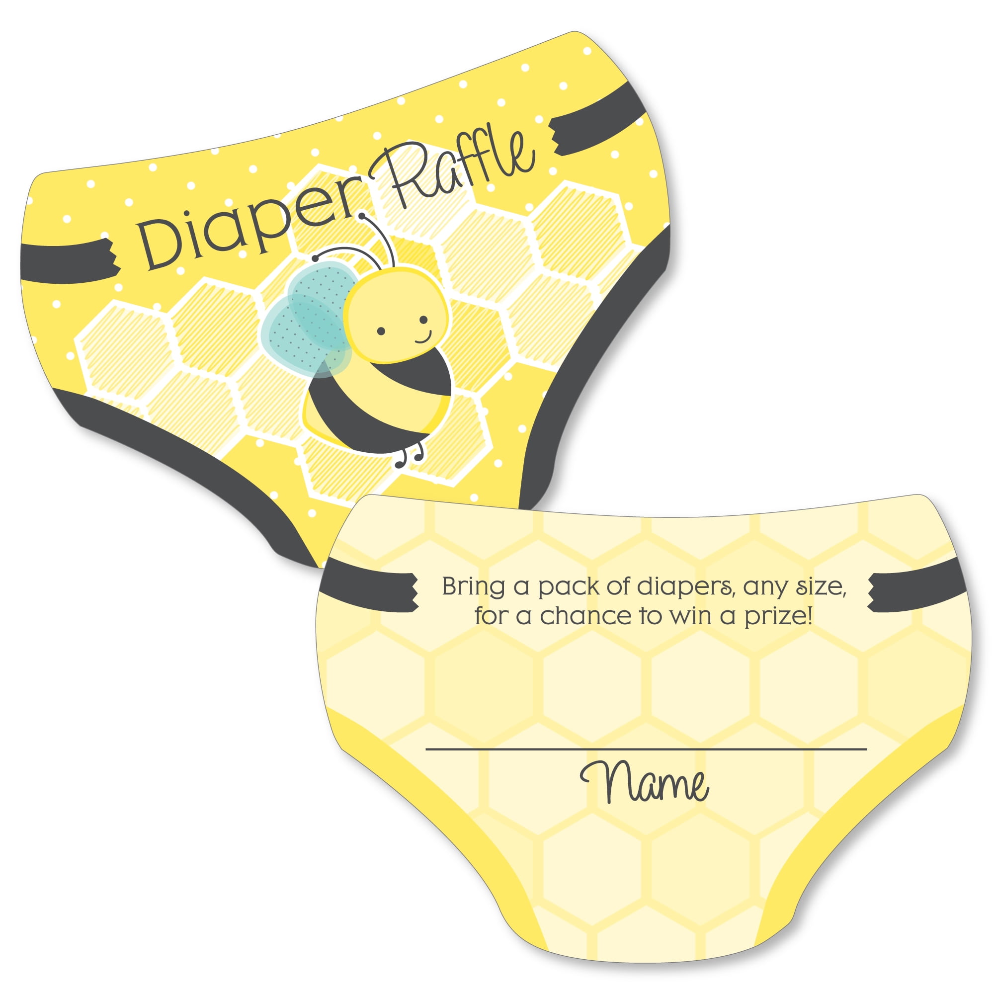 Big Dot of Happiness Honey Bee - Baby Shower Diaper Raffle Tickets ...