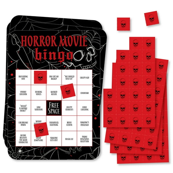 Big Dot of Happiness Horror Movie Bingo, Halloween Party Games, Scary ...