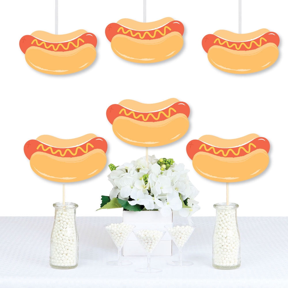 Big Dot of Happiness Hot Dog Paper Cutouts, Double-Sided Summer ...