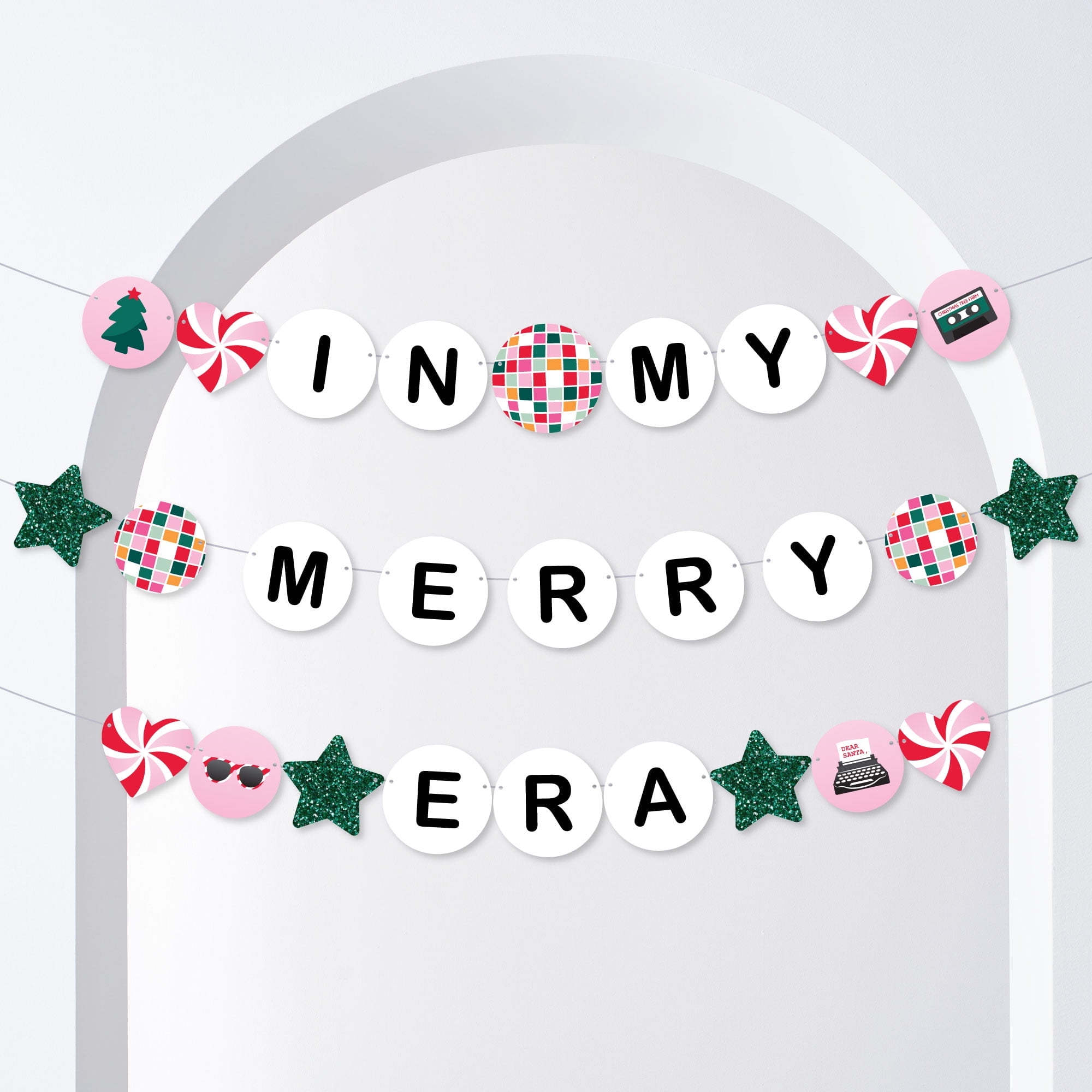 Big Dot of Happiness In My Merry Era Banner, Christmas Party ...