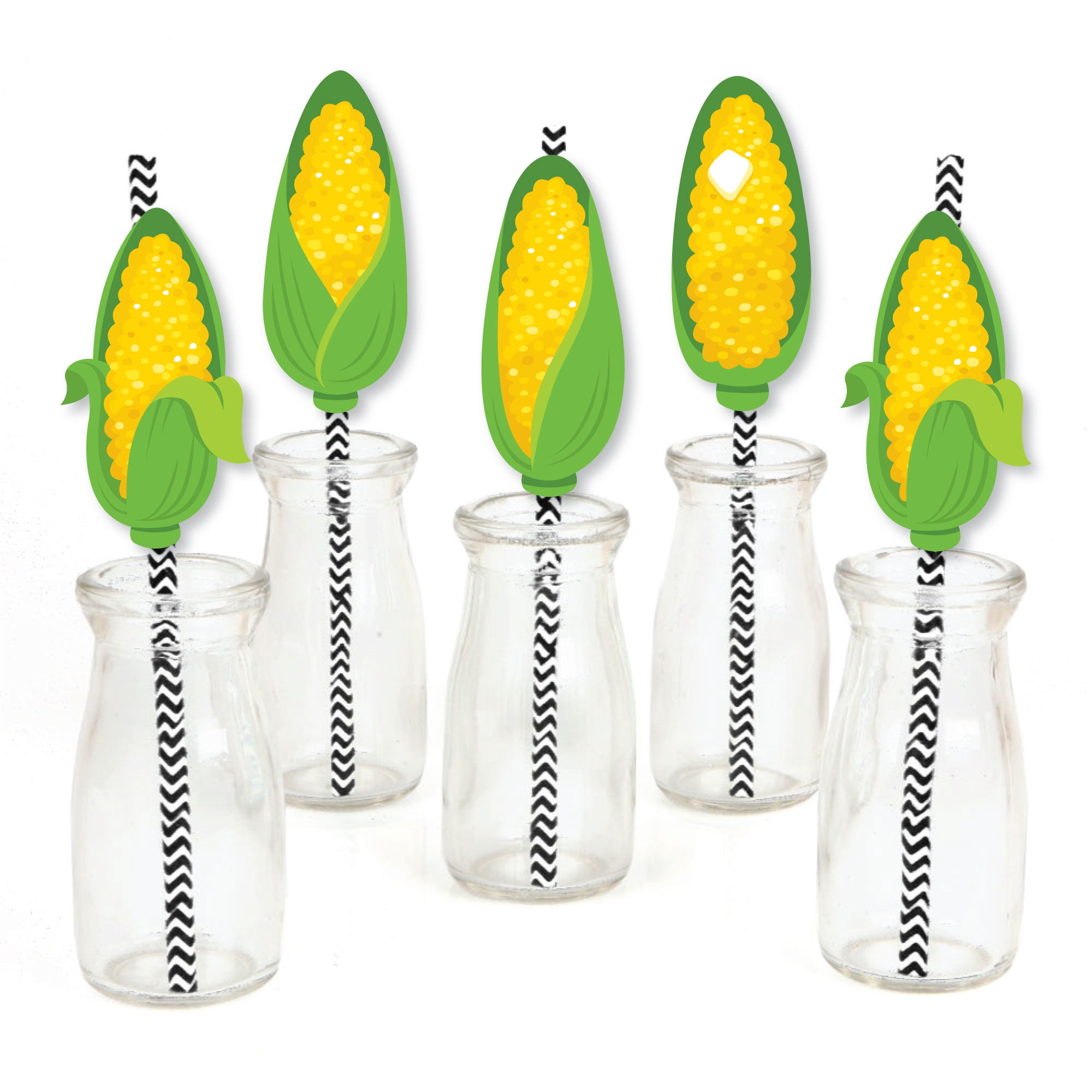 Big Dot of Happiness It's Corn - Paper Straw Decor - Fall Harvest Party ...