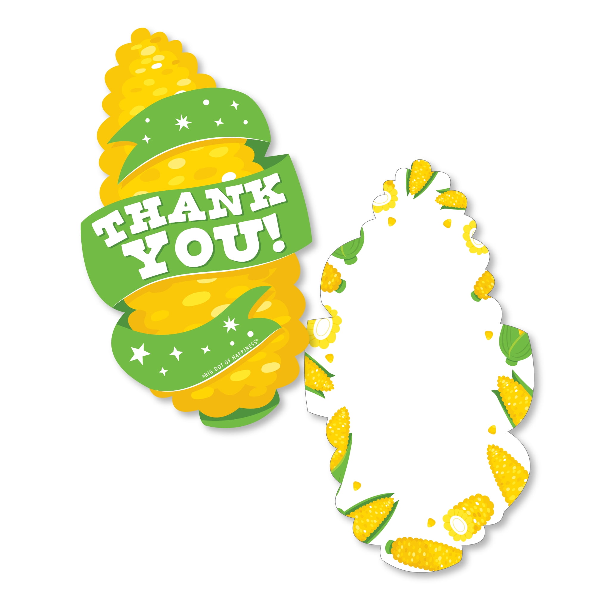 Big Dot of Happiness It's Corn - Shaped Thank You Cards - Fall Harvest ...