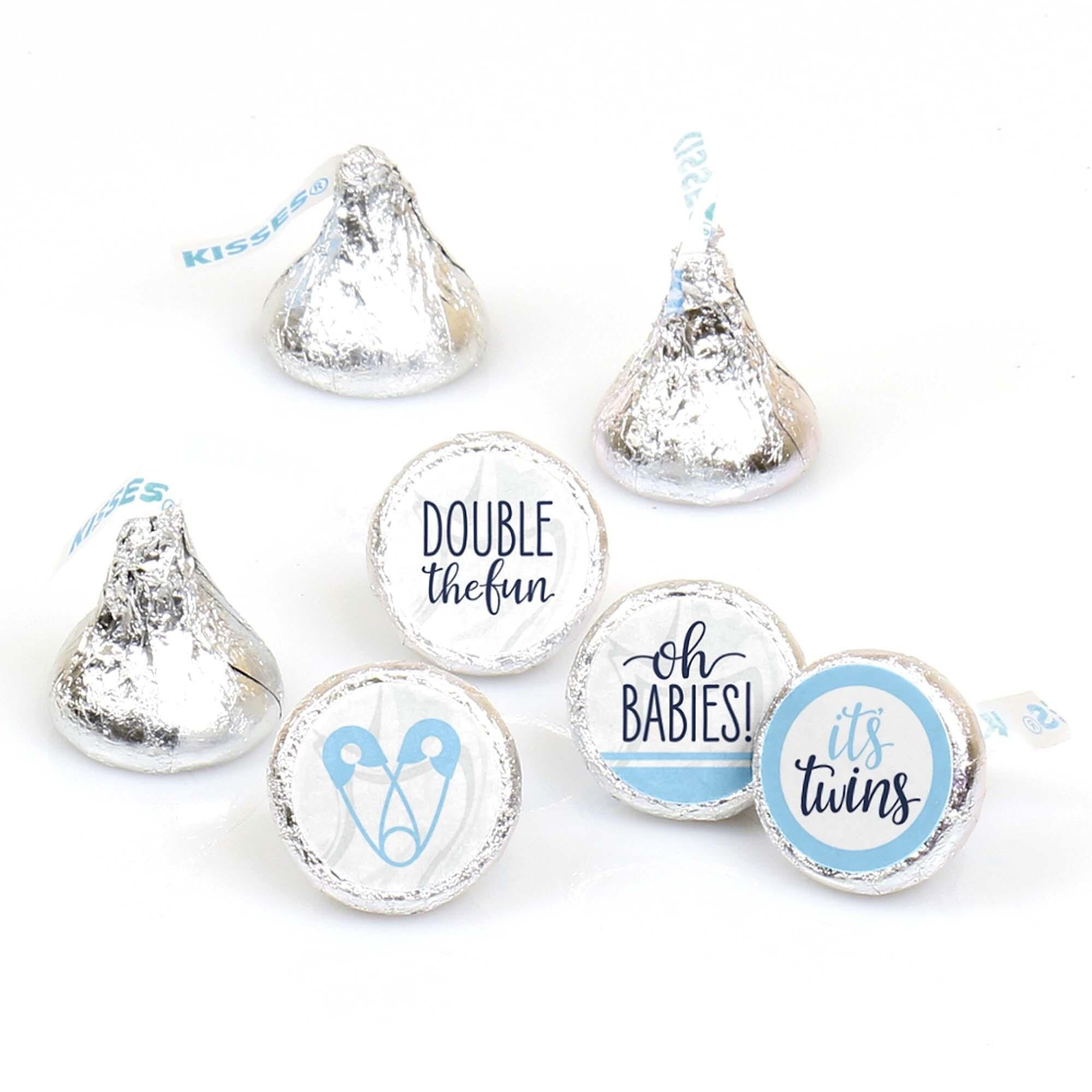 Big Dot of Happiness It's Twin Boys - Blue Twins Baby Shower Round ...