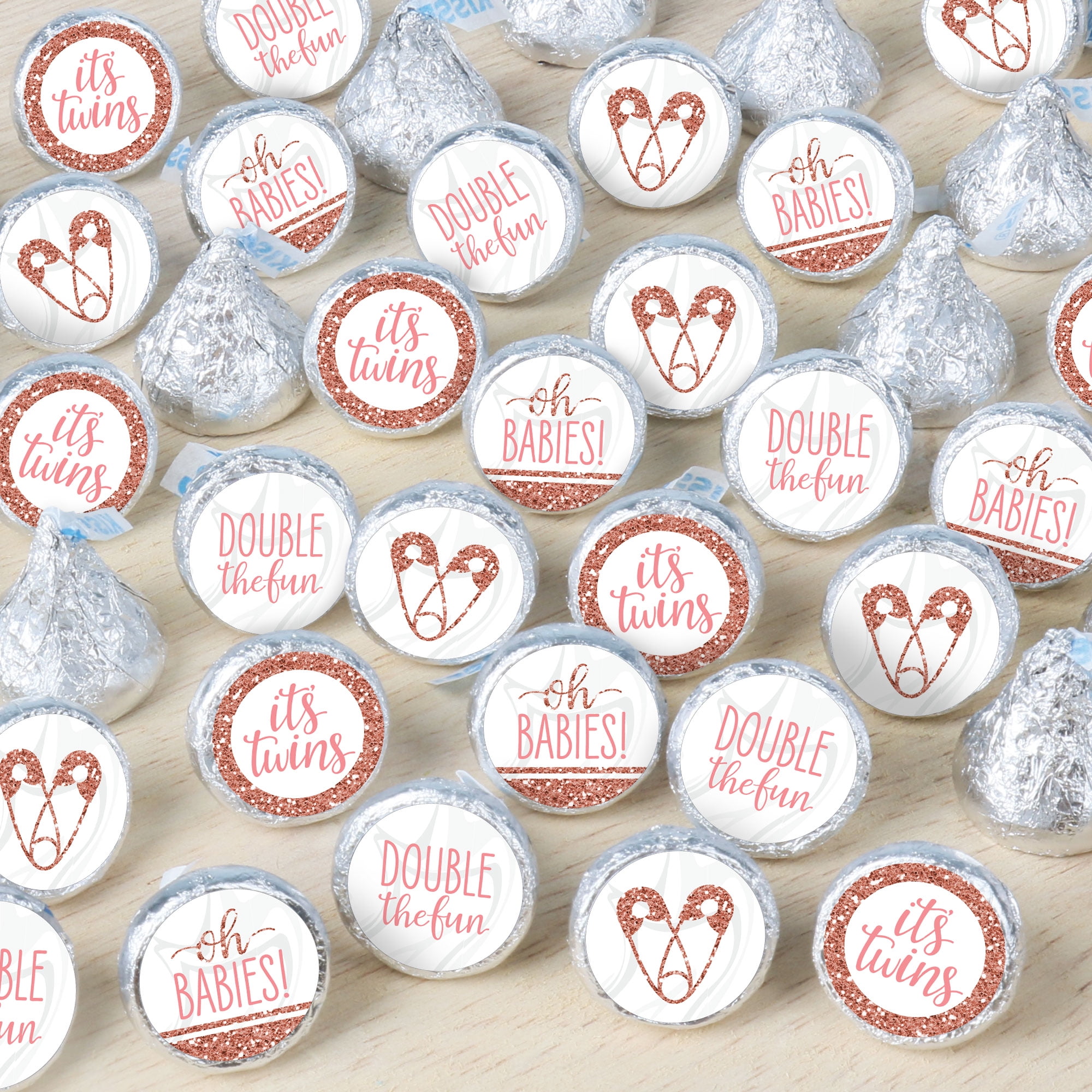 Big Dot of Happiness It's Twin Girls - Pink and Rose Gold Twins Baby ...