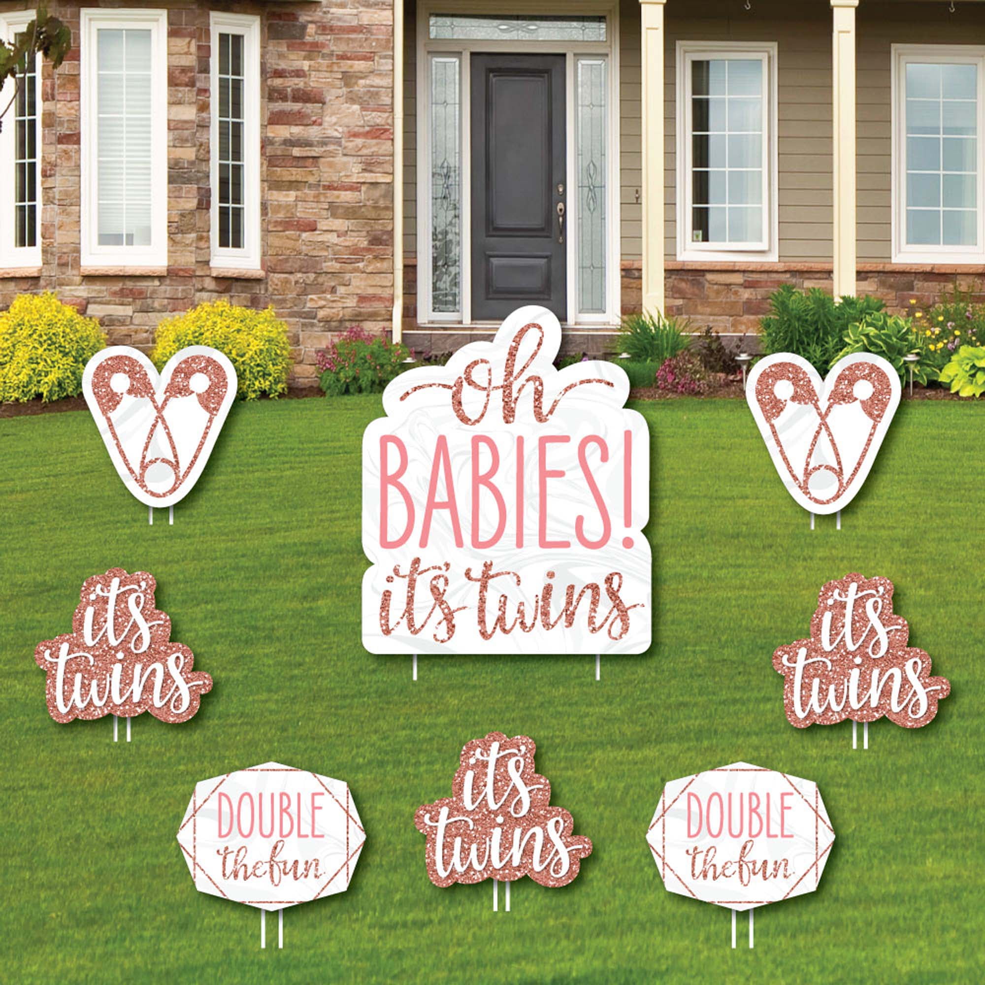 Big Dot of Happiness It's Twin Girls - Yard Sign and Outdoor Lawn ...