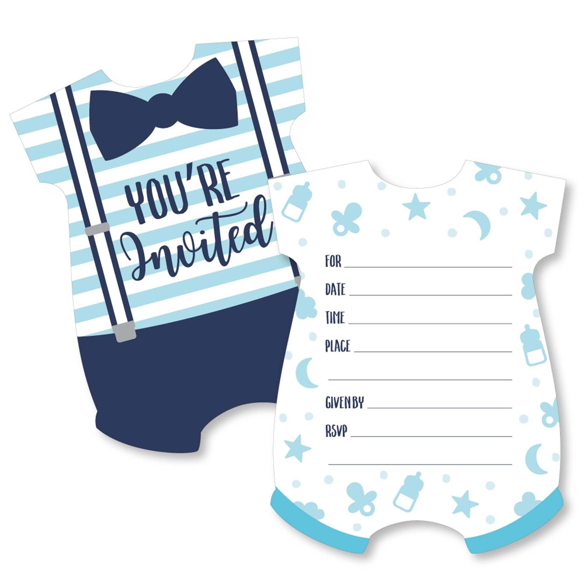 Big Dot of Happiness It's a Boy - Shaped Fill-in Invitations - Blue ...