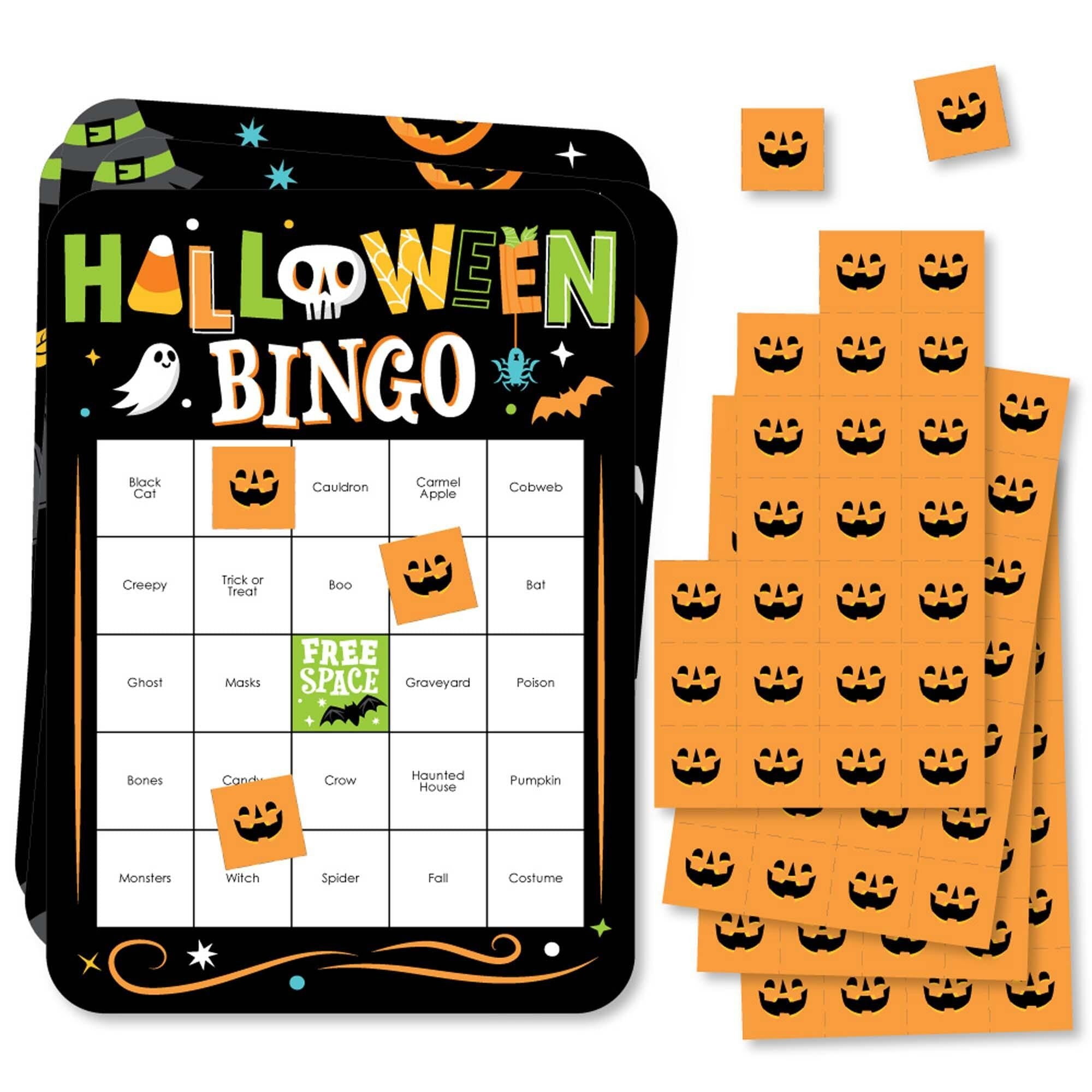 Big Dot of Happiness Jack-O'-Lantern Halloween - Bingo Cards and ...