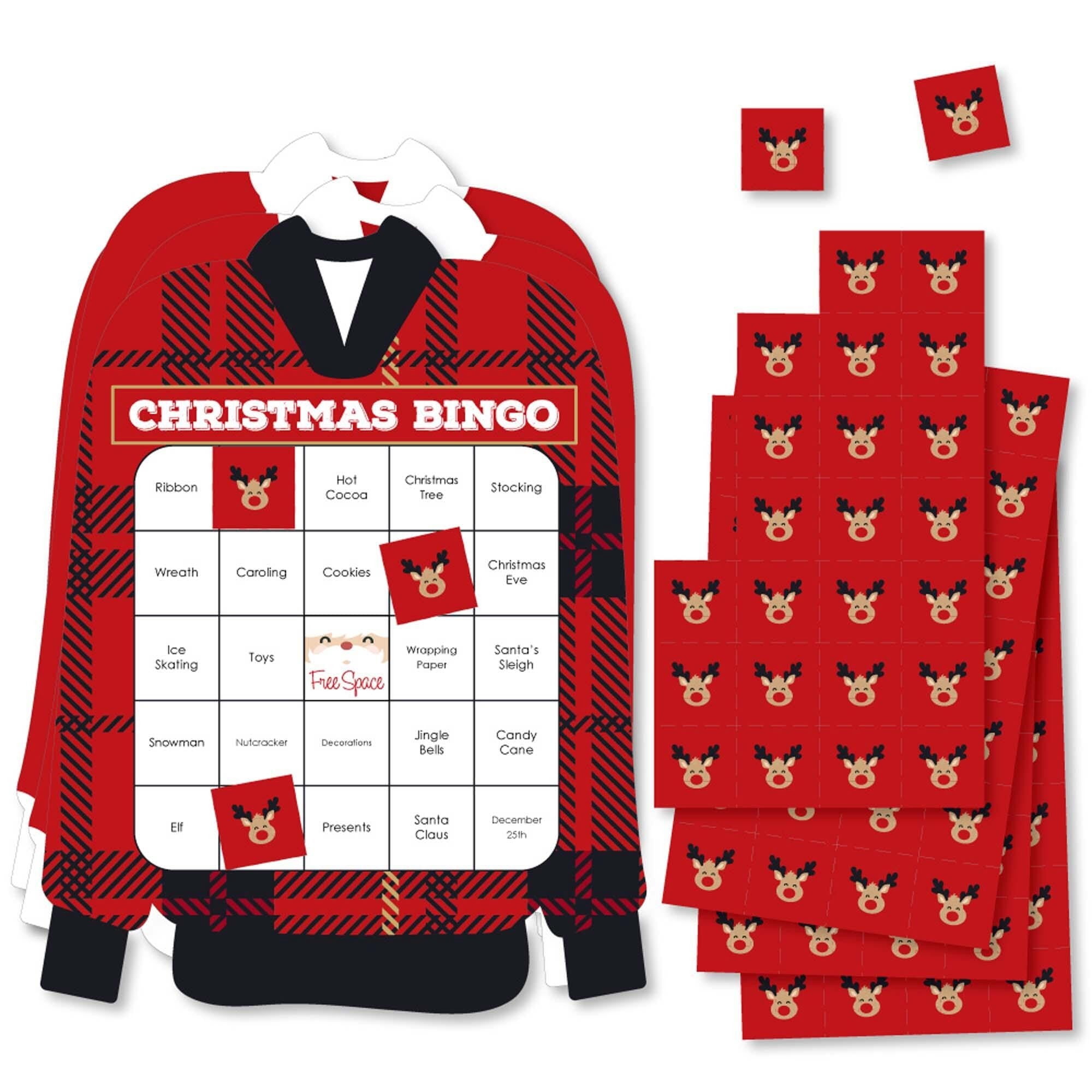 Big Dot of Happiness Jolly Santa Claus - Bingo Cards and Markers ...