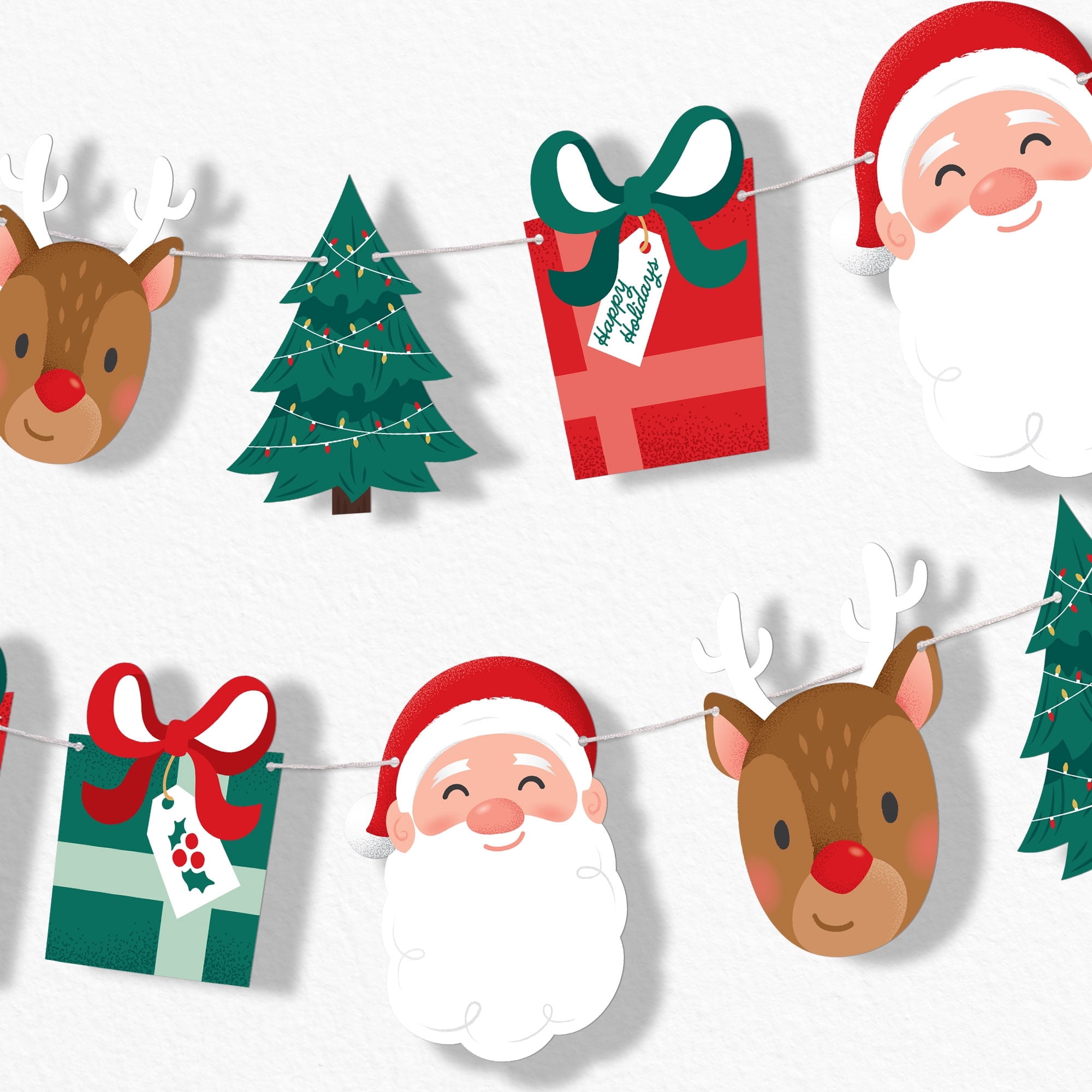 Big Dot of Happiness Jolly Santa Claus Garland Banner, Christmas Party ...