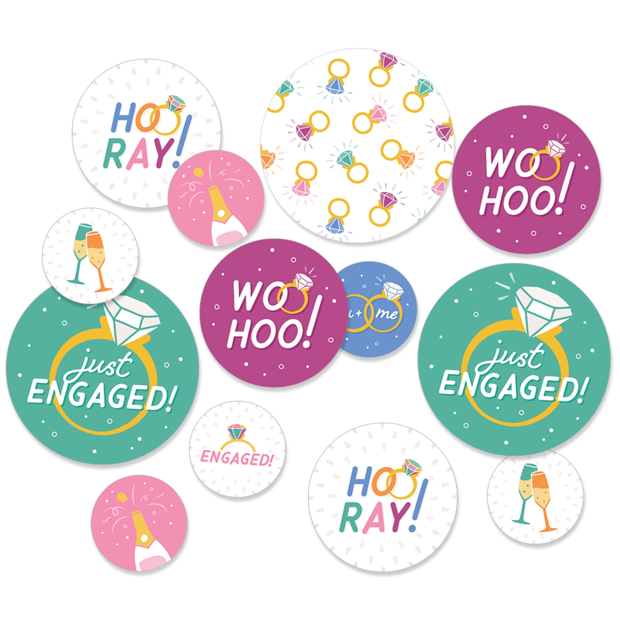 Big Dot of Happiness Just Engaged - Colorful - Engagement Party Giant ...