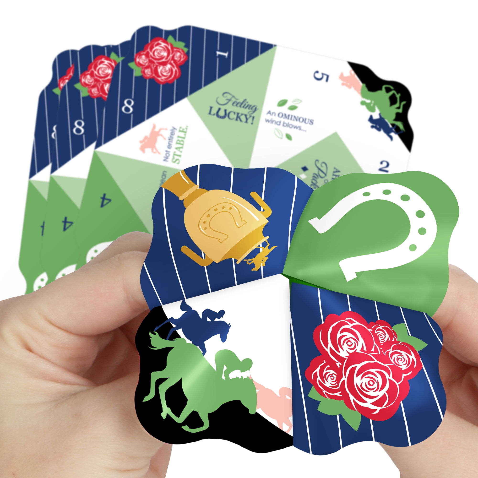 Big Dot of Happiness Kentucky Horse Derby - Horse Race Party Cootie Catcher Game - Prediction ...