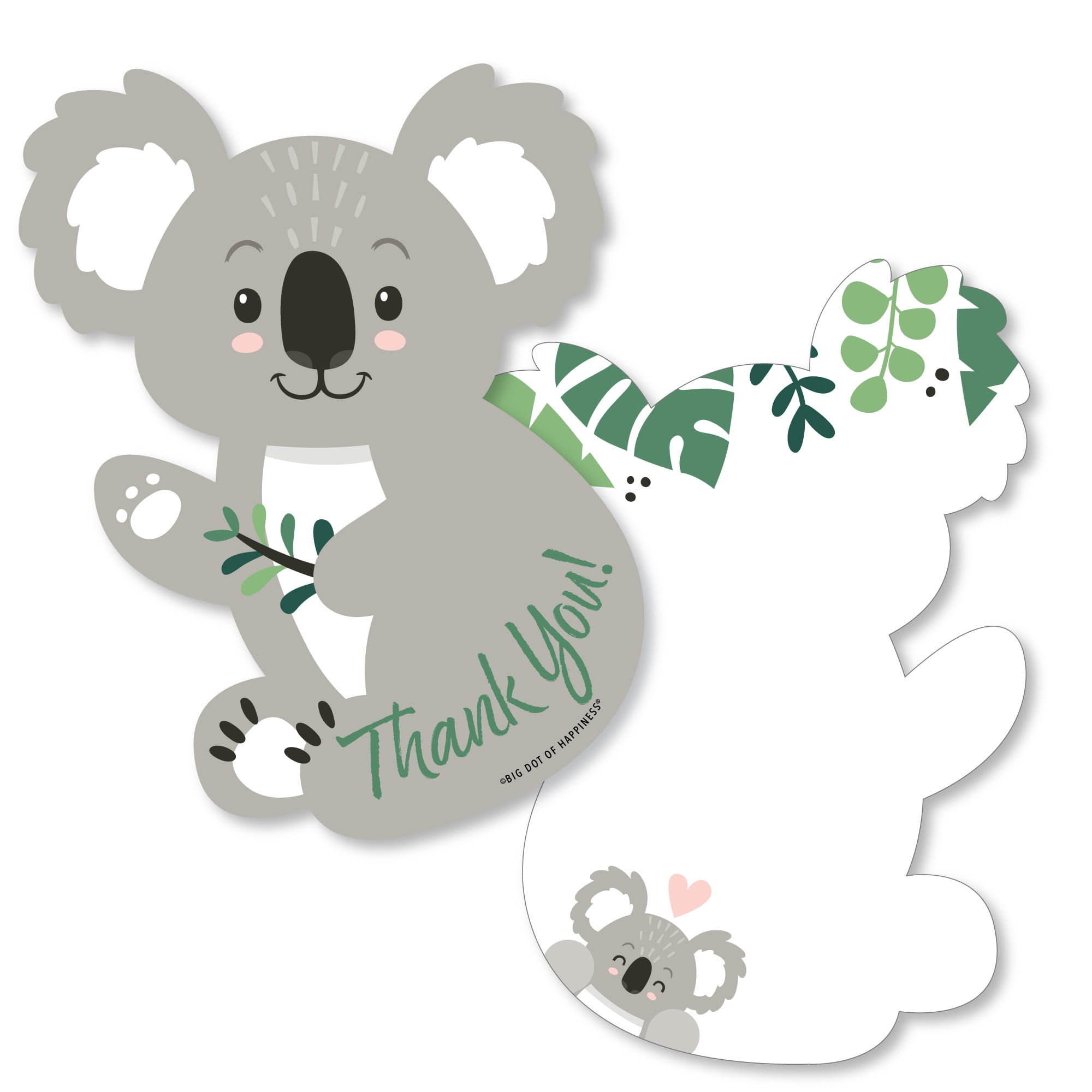Big Dot of Happiness Koala Cutie - Shaped Thank You Cards - Bear ...