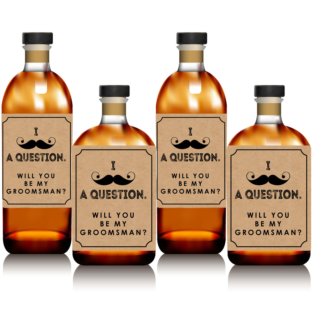 Big Dot of Happiness Kraft Mustache - Will You Be My Groomsman Gift for ...