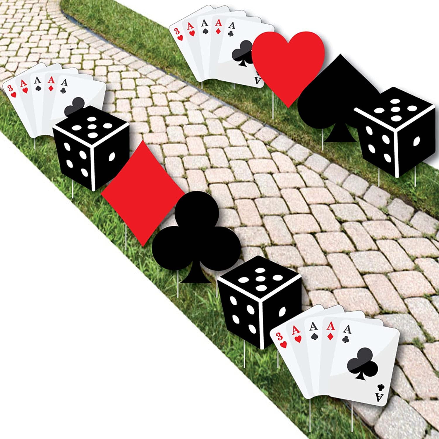 Big Dot of Happiness Las Vegas - Card Suits and Dice Lawn Decorations ...