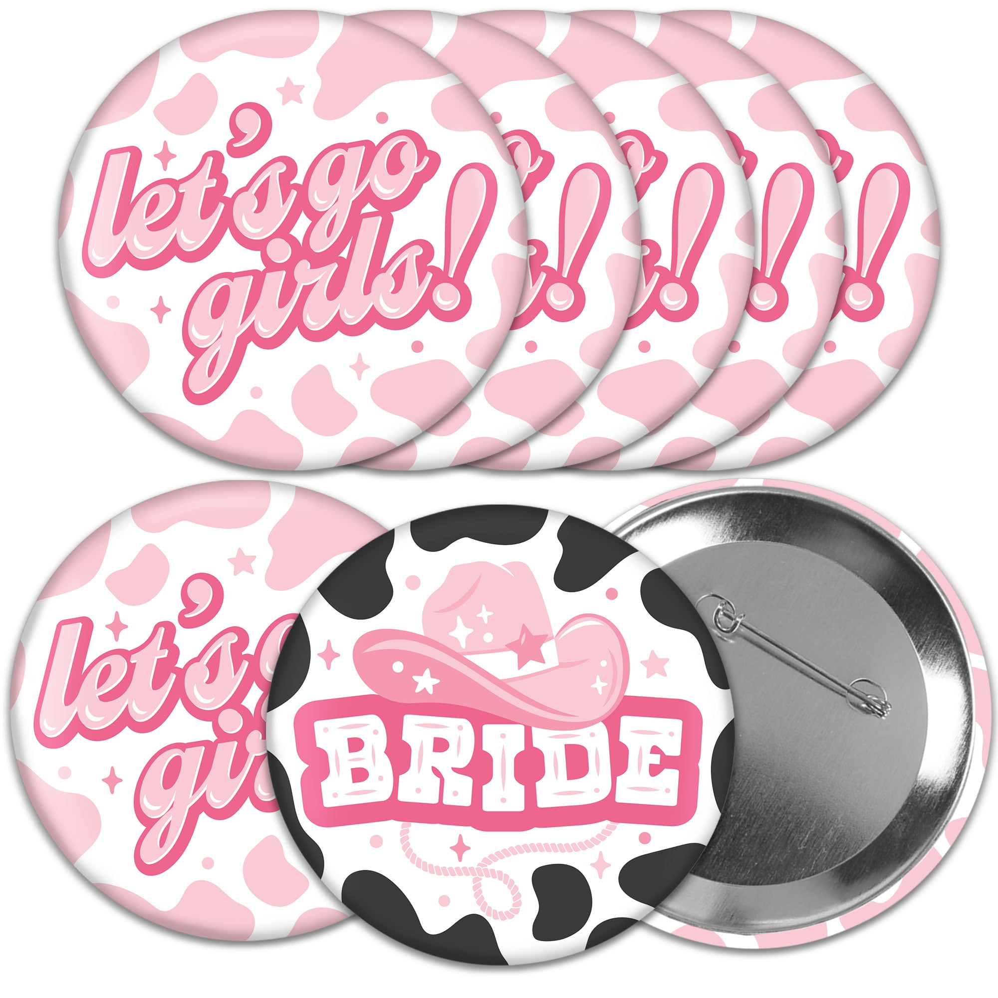 Big Dot of Happiness Last Rodeo - 3 inch Pink Cowgirl Bachelorette ...