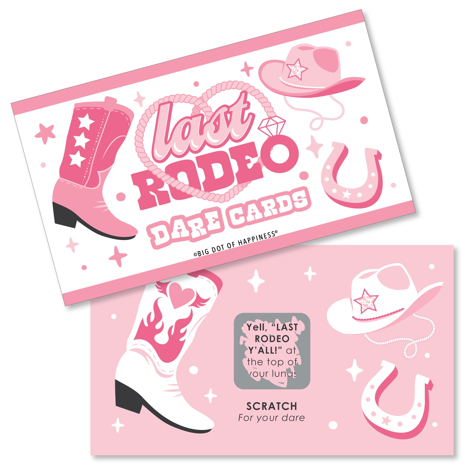 Big Dot of Happiness Last Rodeo - Pink Cowgirl Bachelorette Party Game ...
