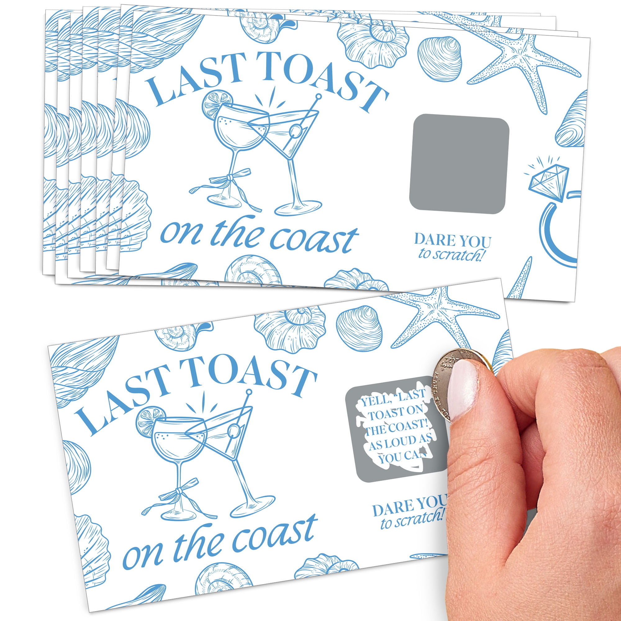 Big Dot of Happiness Last Toast on the Coast Scratch Off Dare Cards ...