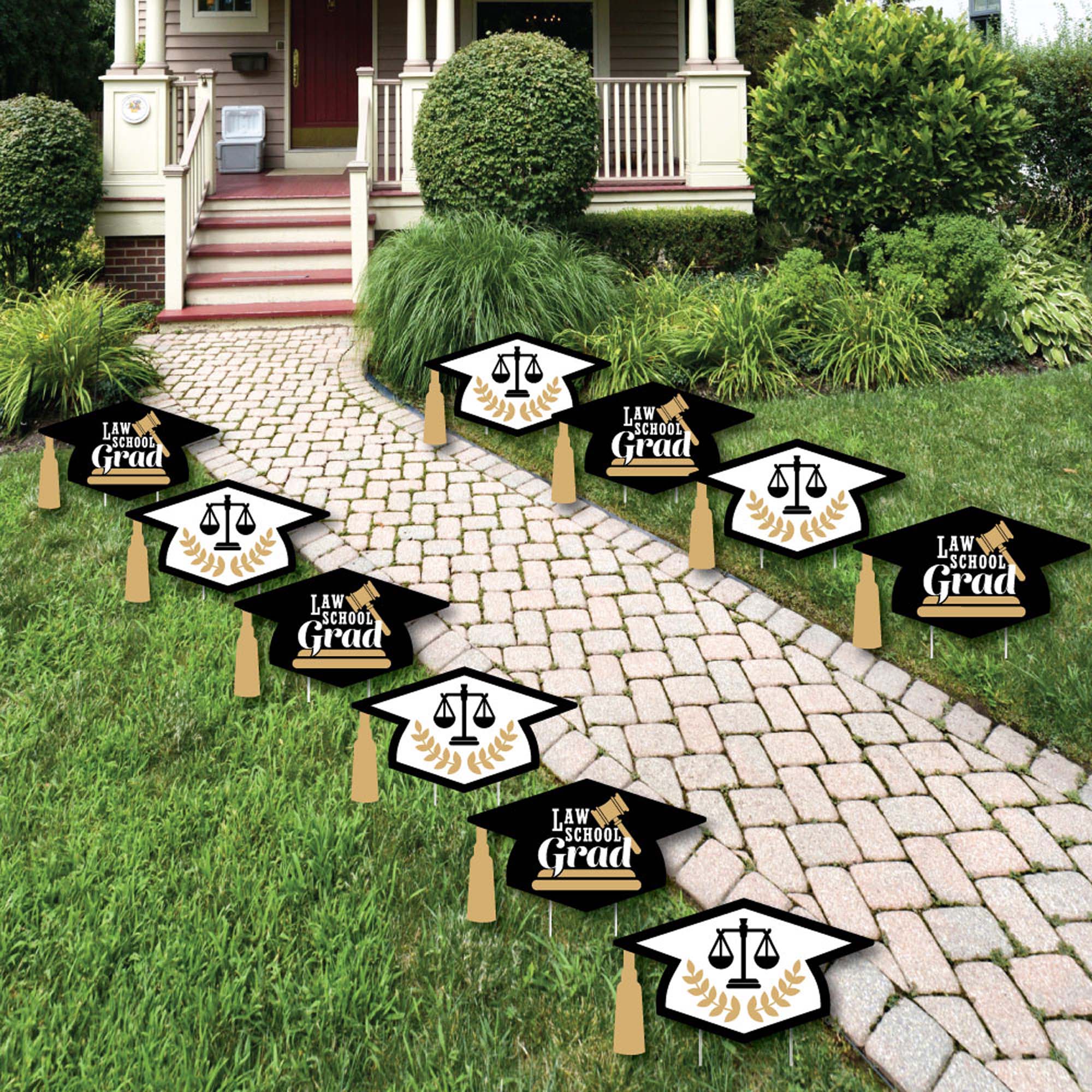 Big Dot of Happiness Law School Graduation Lawn Decorations - 10 Piece ...
