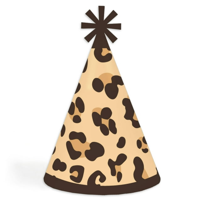 Big Dot of Happiness Leopard Print - Cone Happy Birthday Party Hats for ...