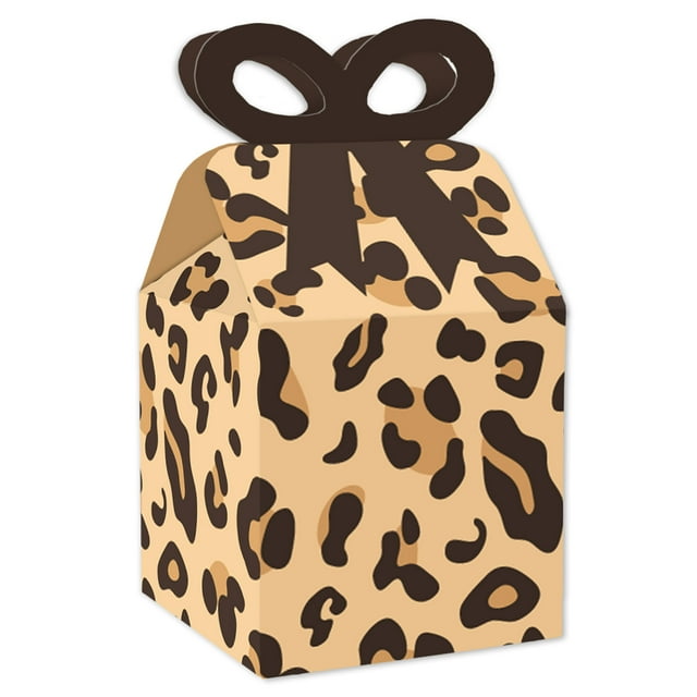 Big Dot of Happiness Leopard Print - Square Favor Gift Boxes - Cheetah ...