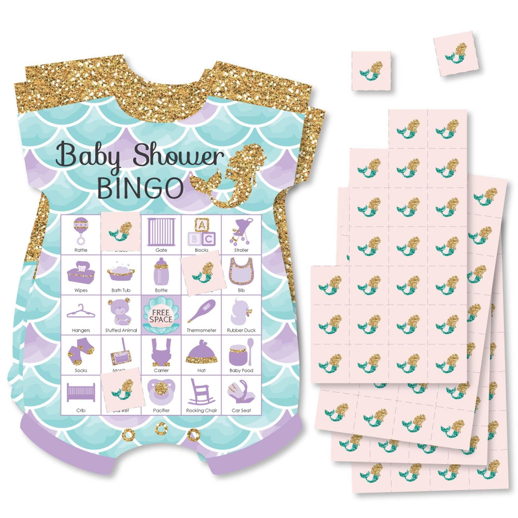 Big Dot of Happiness Let's Be Mermaids - Picture Bingo Cards and ...