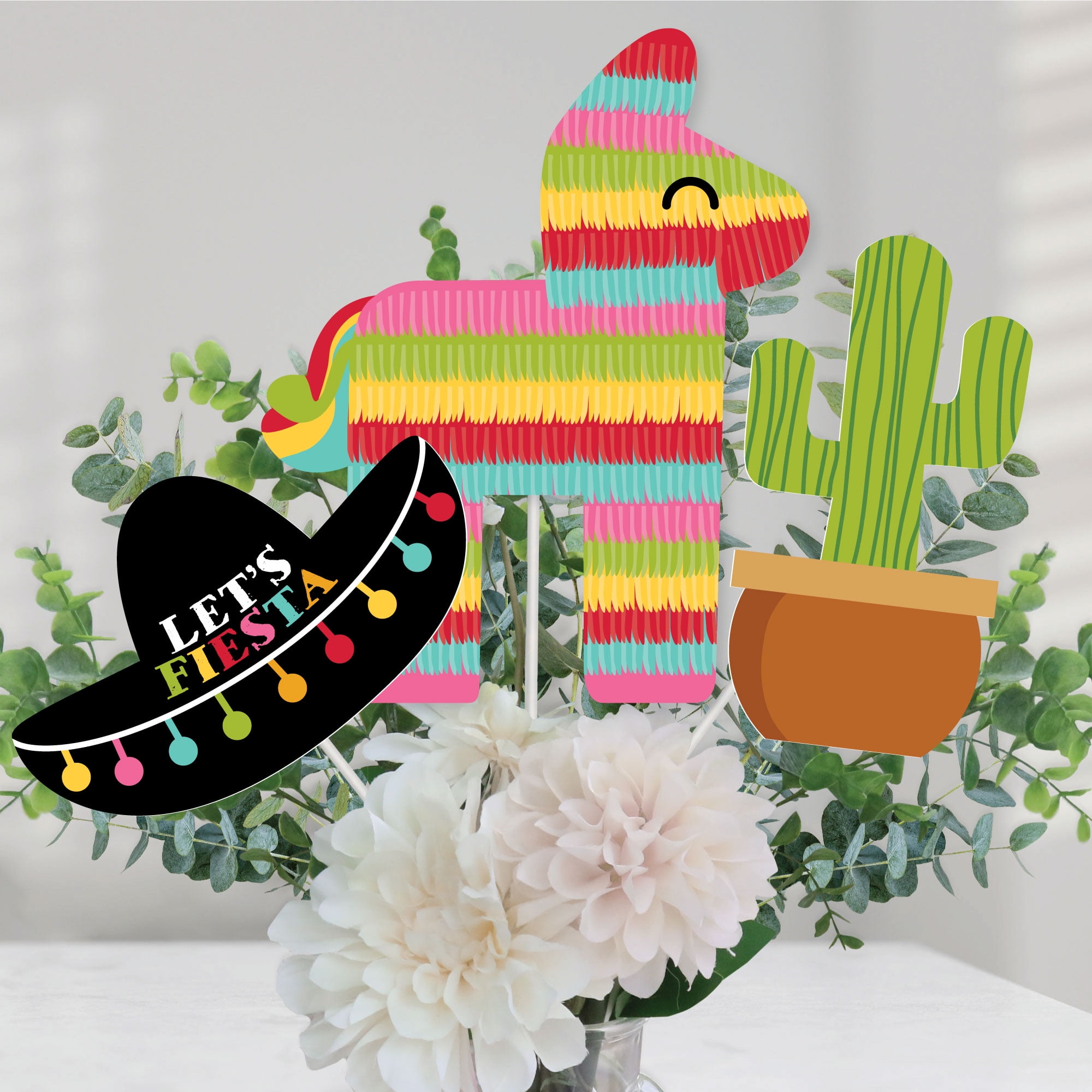 Big Dot of Happiness Let's Fiesta - Fiesta Party Centerpiece Sticks ...