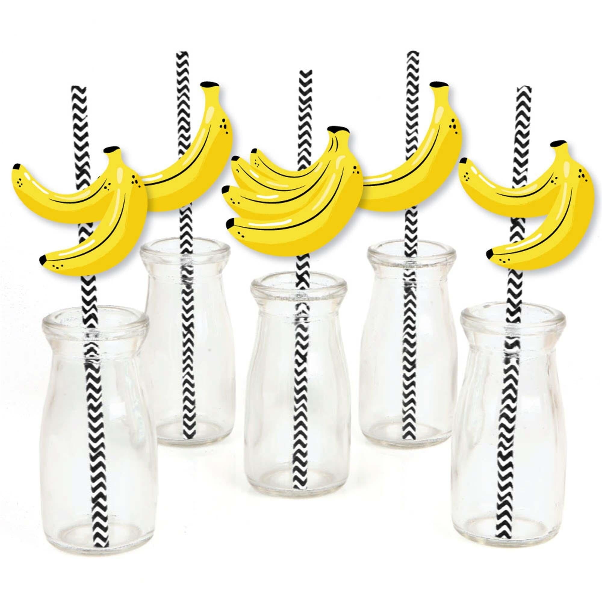 Big Dot of Happiness Let's Go Bananas - Paper Straw Decor - Tropical ...