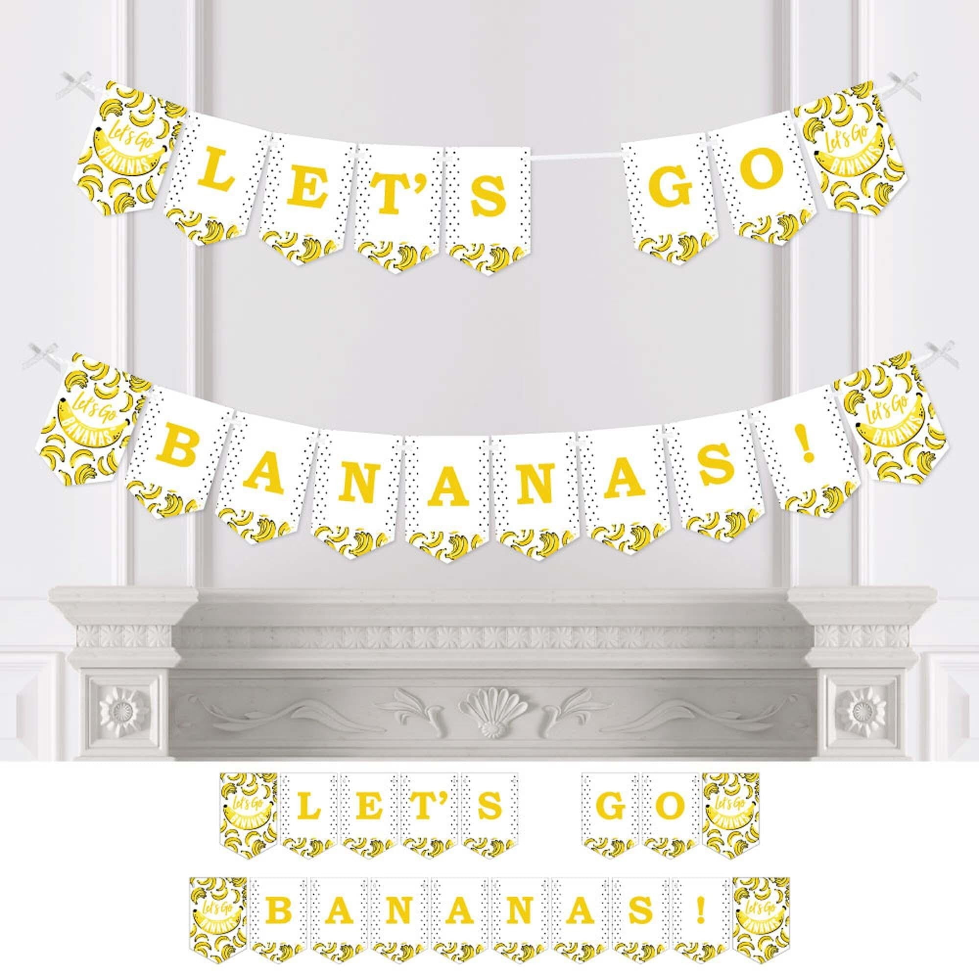 Big Dot of Happiness Let's Go Bananas - Tropical Party Bunting Banner ...