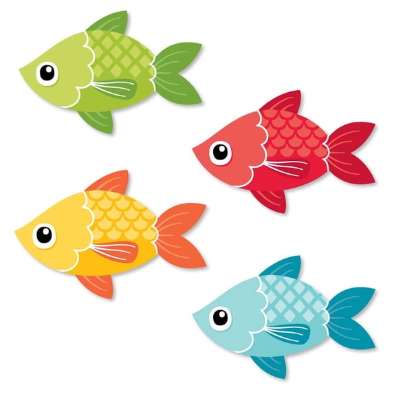 Big Dot of Happiness Let's Go Fishing - DIY Shaped Fish Themed Birthday ...