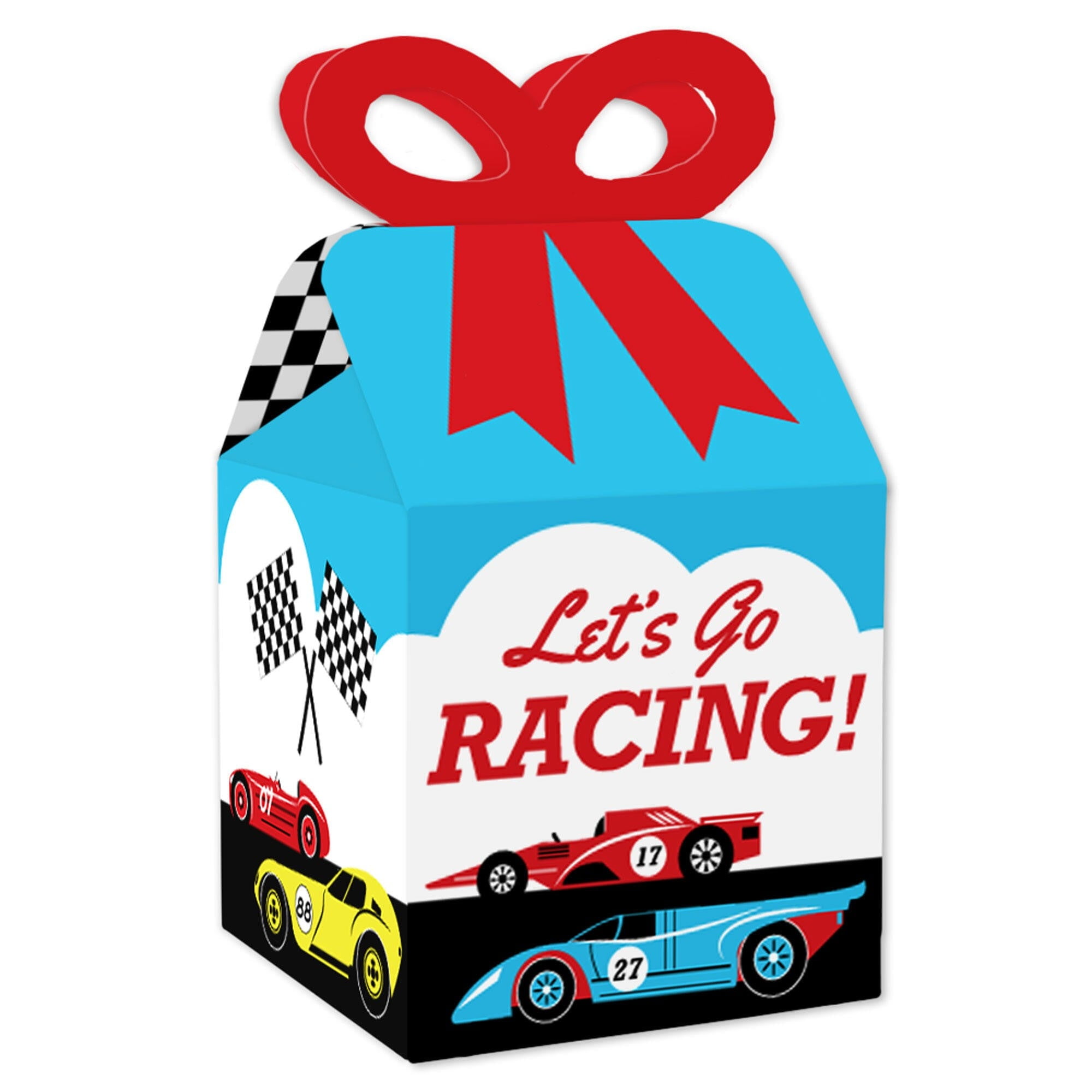 Big Dot of Happiness Let's Go Racing - Racecar - Square Favor Gift ...