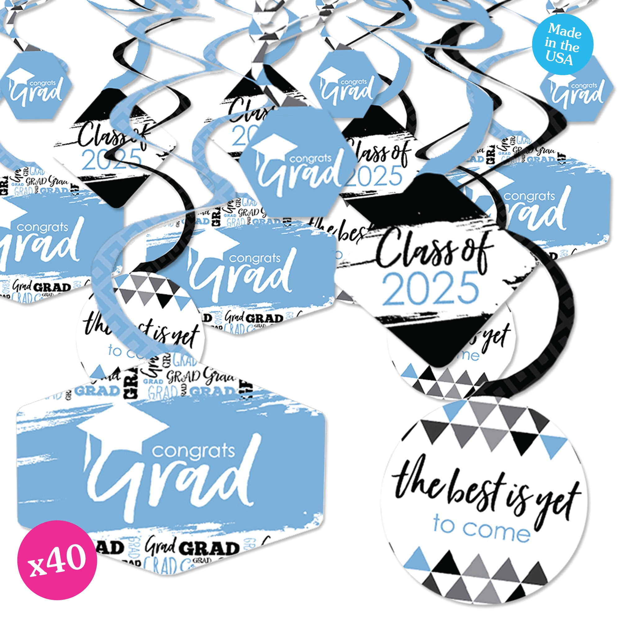 Big Dot of Happiness Light Blue Graduation Class of 2025 Decorations ...