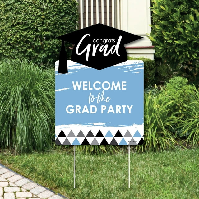 Big Dot of Happiness Light Blue Graduation Party Decorations - Grad ...